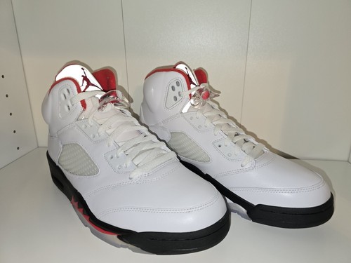 Air JORDAN 5 RETRO True White / Fire Red , Black 2020 "Fire Red ...