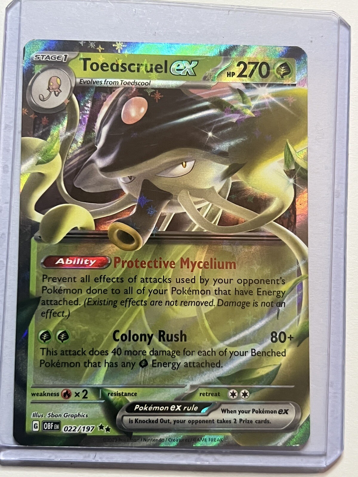 Pokémon TCG Toedscruel ex SV03: Obsidian Flames 022/197 Holo Double ...