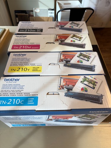 Original Brother OEM TN-210 Color Toner SET TN-210BK, TN-210M, TN-210Y ...