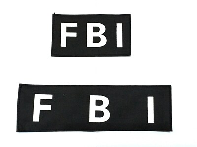 New Airsoft Cosplay FBI Chest & Back Patch With Hook Back Black Nylon ...