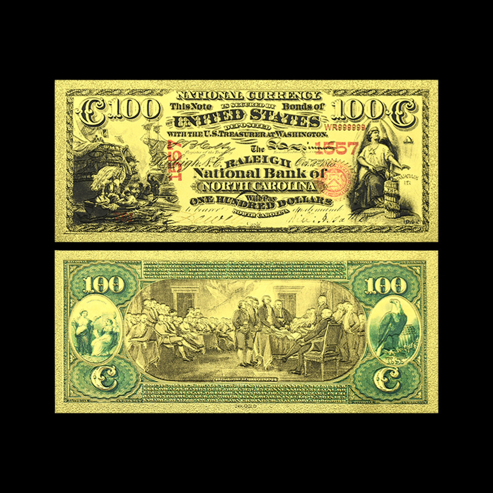 5pcs 1975 Years 1 5 50 100 1000 Dollars Gold Banknotes Set US Notes ...