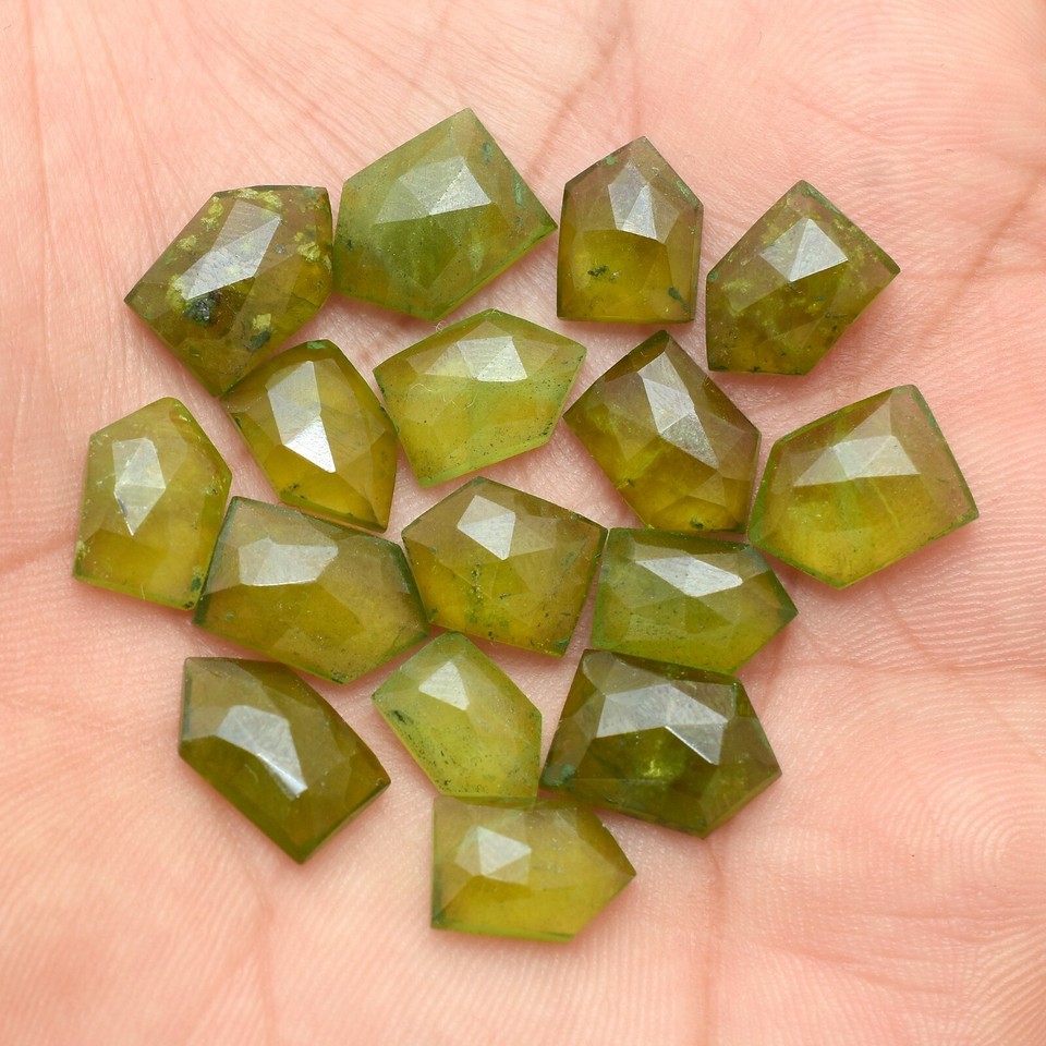 Natural Vessonite Gemstone 10mm-14mm Pentagon Faceted Rose Cut Cabs For ...