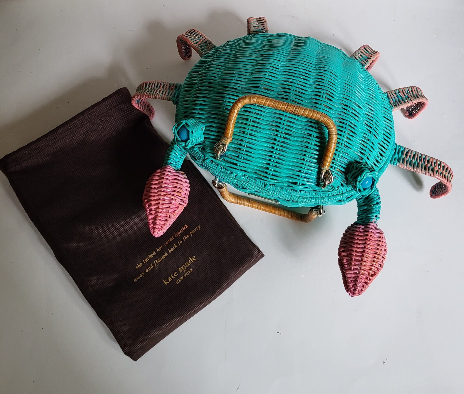 Kate Spade Wicker Crab Novelty Animal Handbag Purse. Splash Out Crab ...