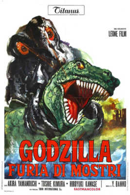 1971 GODZILLA VS. HEDORAH ITALY VINTAGE HORROR MOVIE POSTER PRINT 24x16 ...