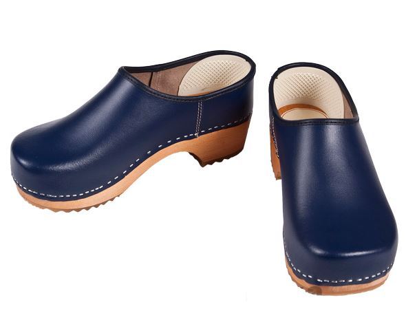 Wooden clogs Dark Blue color close ZF1 US Shoe Size (Women's) | eBay