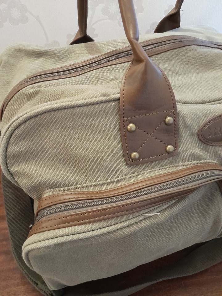 Brakeburn Canvas Weekend Bag Green Luggage Mens Duffle Holdal | eBay UK