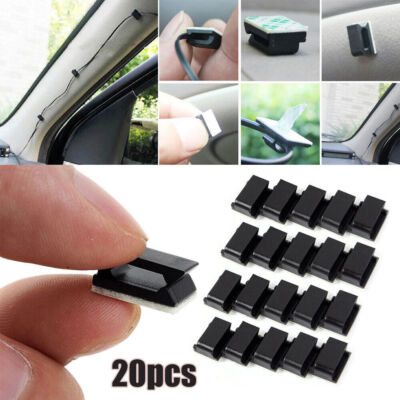 20x Adhesive Car Interior Accessories Wire Cord Clips Cable Holder Tie ...