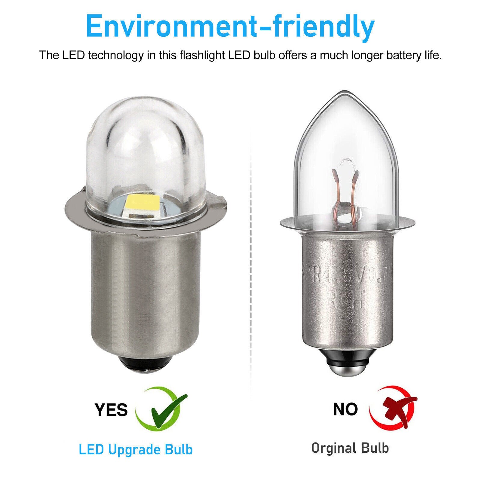 6PCS P13.5S Bright LED Flashlight Torch Light Bulb Mini Upgrade ...