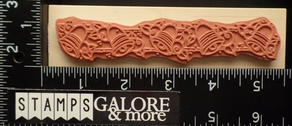 WHIPPER SNAPPER RUBBER STAMPS F050 BORDER BELLS ROSE BUDS GARDEN ...