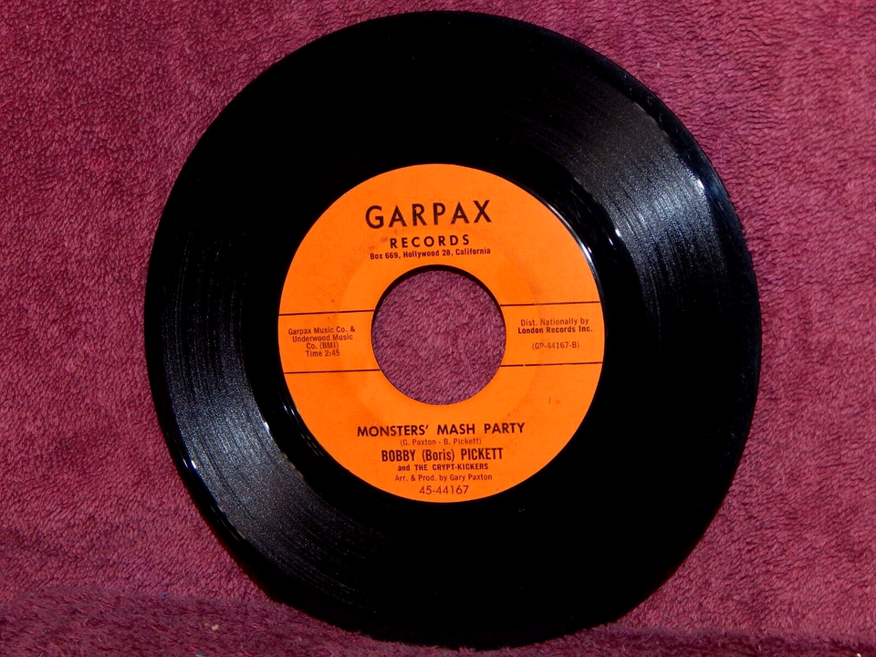 Bobby Pickett Monster Mash / Monsters' Mash Party 45 PLAY GRADED Fully ...