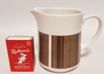 Noritake Newel Jug Progression 9008 Creamer White Brown Vintage 70s ...
