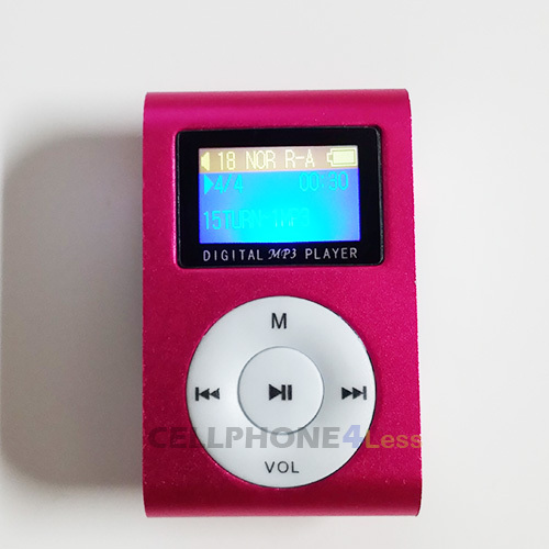 MP3 Music Player With Digital LCD Screen Mini Clip Support 32GB MicroSD ...