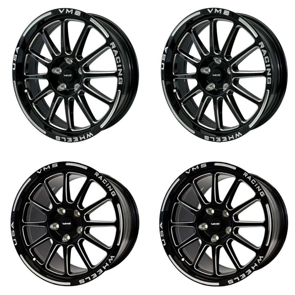 VMS Racing Black Hawk Wheels Drag 17x10 & 18x5 Fit Camaro, G8, CTS-V ...
