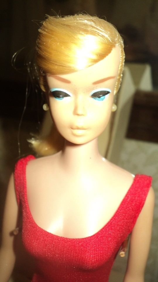 VINTAGE BARBIE 1964 SWIRL PONYTAIL LEMON BLONDE #850*SWIMSUIT-EARRINGS ...