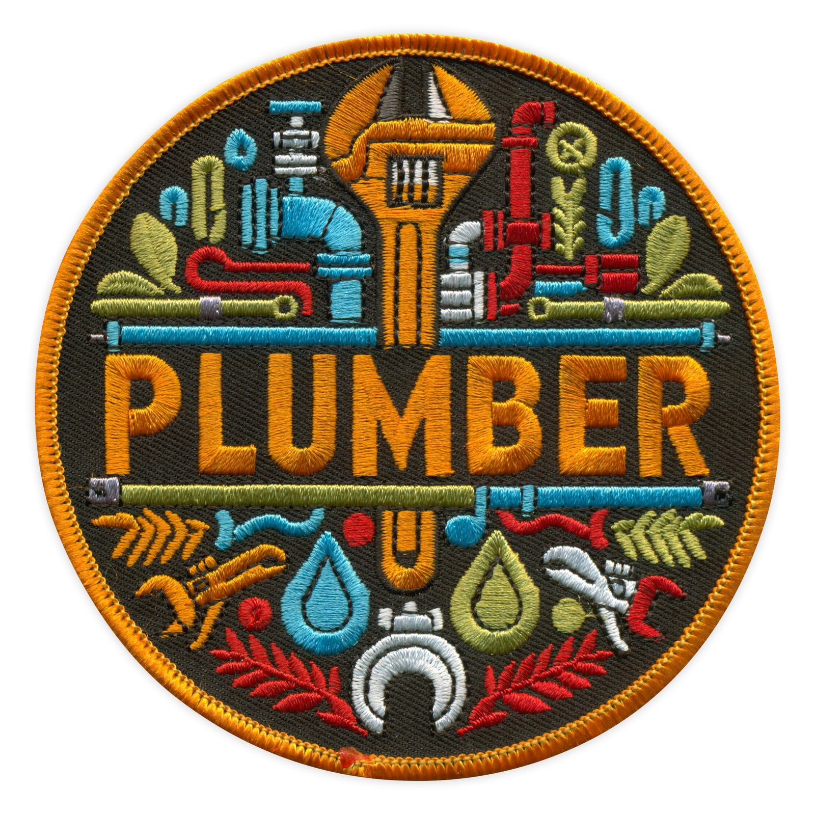 PLUMBER - round patch Patch/Badge Embroidered | eBay