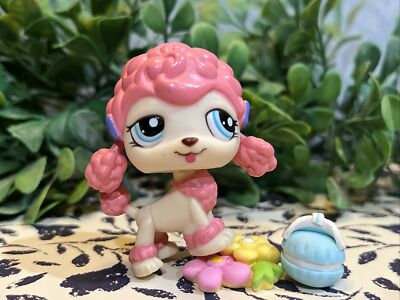 Littlest Pet Shop 1520 LPS Authentic Pink Poodle Dog Blue Eyes | eBay