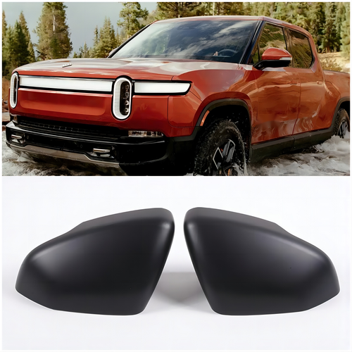 Matte Black Car Side Rear Mirror Cover Protector Caps For Rivian R1T ...
