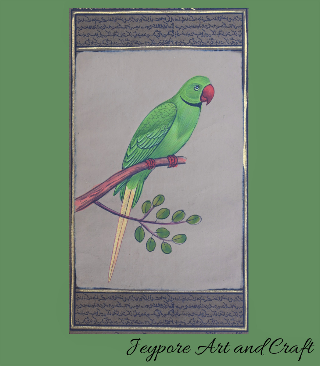 Green Parrot Painting