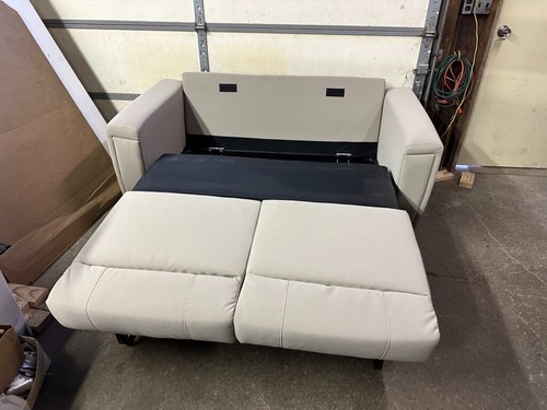 Lippert 67" Fold & Tumble Silver / Cream Sofa Bed Couch FT pull-out RV ...