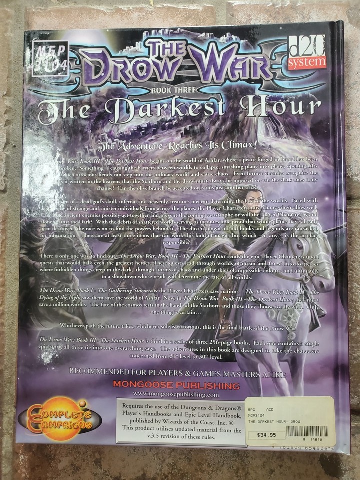 Drow War III: The Darkest Hour 9781904854906| eBay