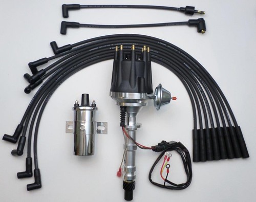 small cap CHEVY 348 409 Big Block BLACK HEI Distributor +Chrome Coil ...