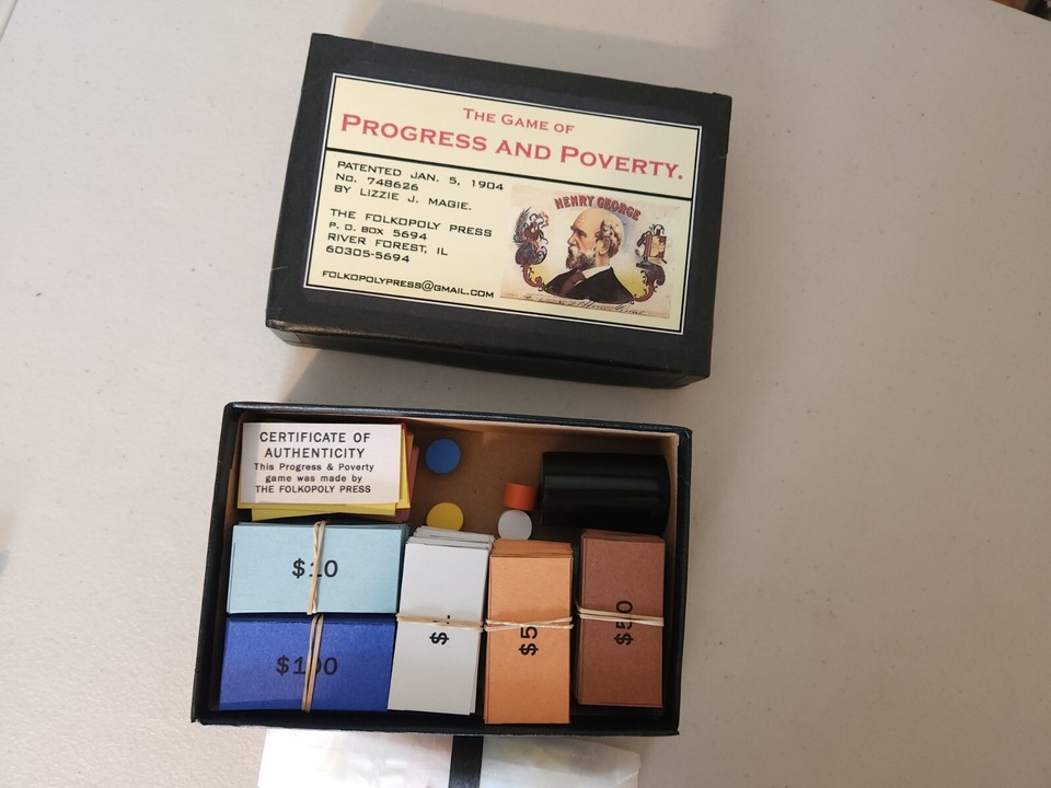 "Progress and Poverty" Game Set, 1906 Style Repro/The Landlord's Game ...