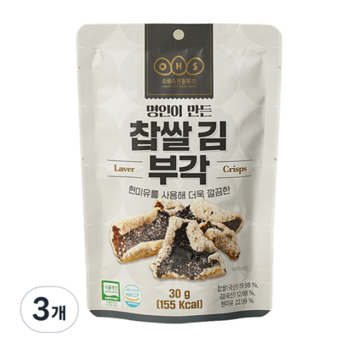 Korean Kimbugak by OHS Master Crispy Rice Laver Seaweed Snack 30g X ...