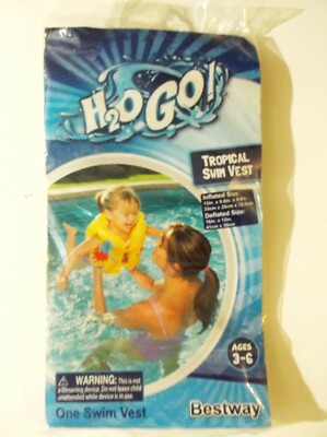 H20 Go! Inflated Tropical Swim Vest Ages 3-6 Swimming Pool | eBay