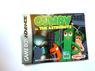 RARE! Gumby Vs The Astrobots Nintendo Game Boy Advance GBA Instruction ...