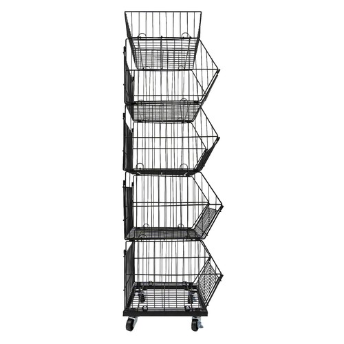 5 Tier Wire Grid Retail Display Shelf Merchandise Display Rack Stand W ...