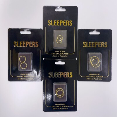 Hinged Sleeper Earrings Plain Sleeper 22ct GOLD PLATED Made in AU ...