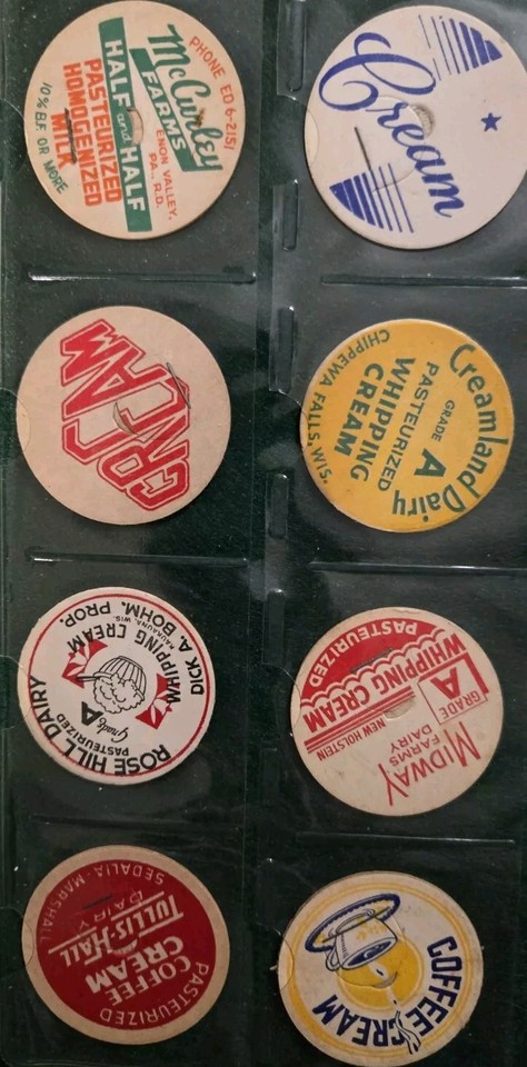 20 Vintage Or Older Heavy Cream Bottle Topps Milk Bottle Caps | eBay