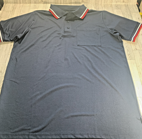Smitty Mens Polo Shirt Large Blue Referee Classic Pocket Breathe Poly ...