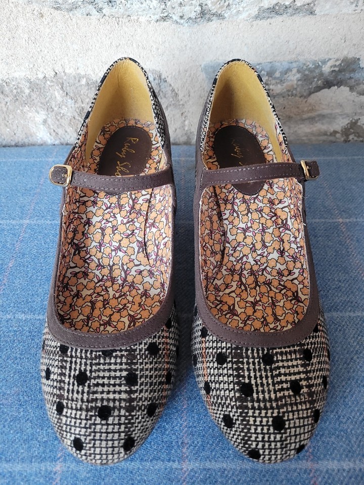 Ruby Shoo Womens 'Lexi' Textile Brown & Beige Court Shoes, UK7 | eBay