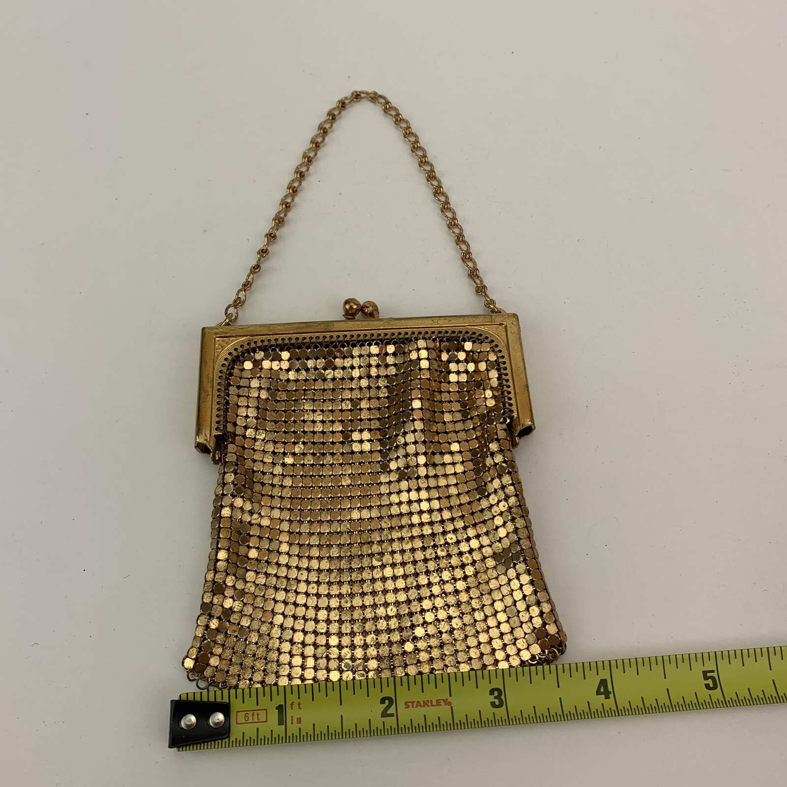 1920s Vintage Metal Mesh Change Purse Metallic Gold C… - Gem