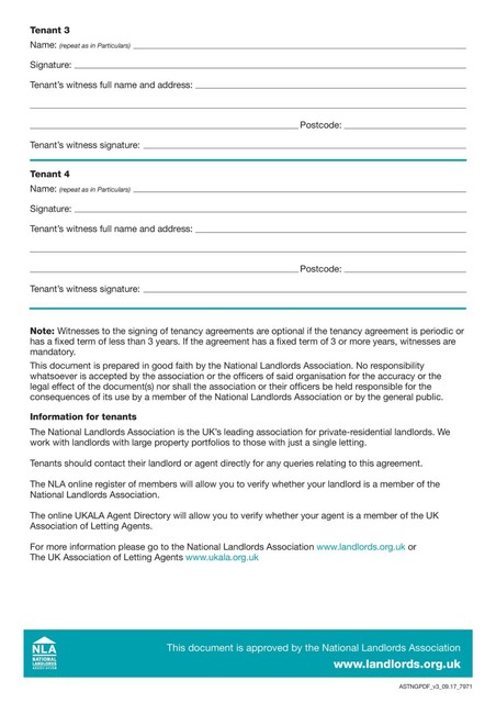 National Landlords Association Assured Shorthold Tenancy Agreement National Landlords Association Assured Shorthold Tenancy Agreement