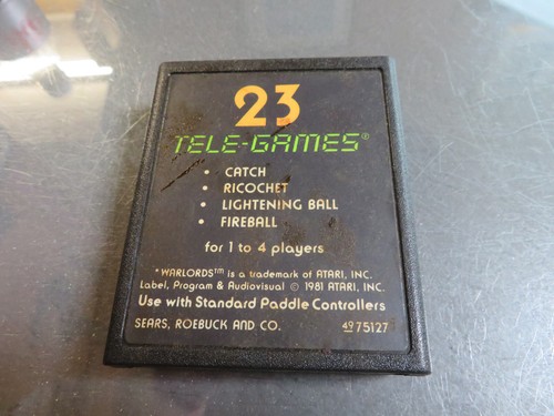 Warlords (Atari 2600, 1978) *CARTRIDGE ONLY* TESTED *TEXT LABEL*23 Tele ...