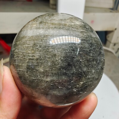 385g Natural Polished Colorful Ghost Thousand layer Crystal Quartz Ball ...