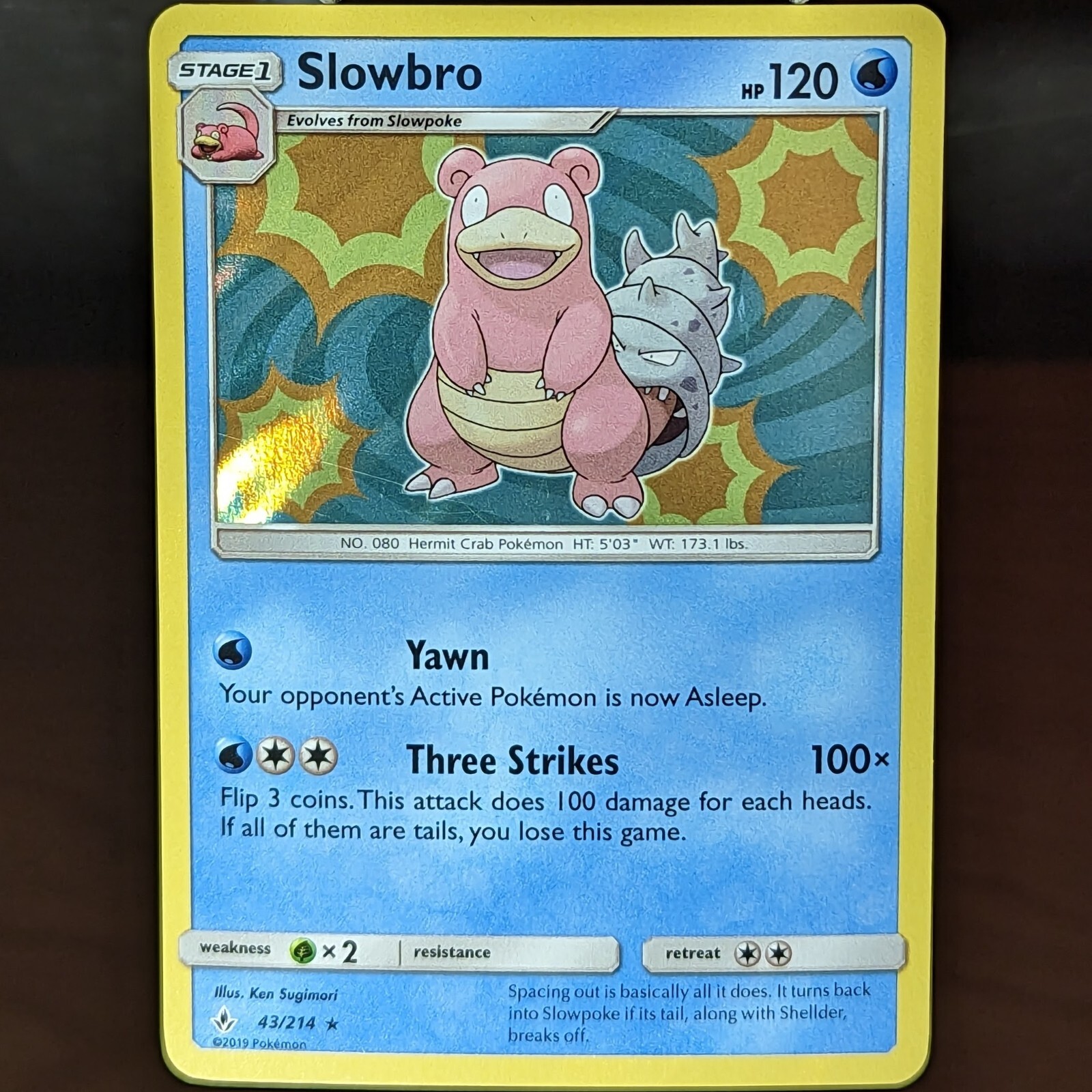 Slowbro 43/214 LP/NM Holo Rare Unbroken Bonds Pokemon Card hermit crab ...