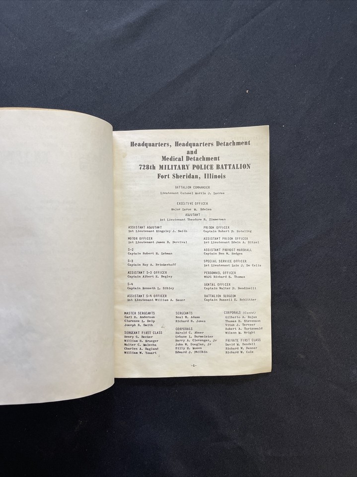 1948 Christmas Menu 728 Military Police Battalion Fort Sheridan ...