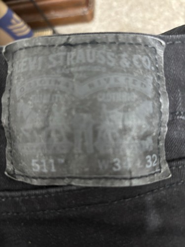 Levi's 511 Slim Fit Jeans 5 Pocket Stretch 04511-1907 Black Men's 34x32 ...