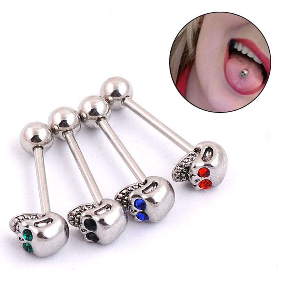 4 Pcs Tongue Piercing Bars Body Percing Jewelry Barbell Piercing Tongue ...