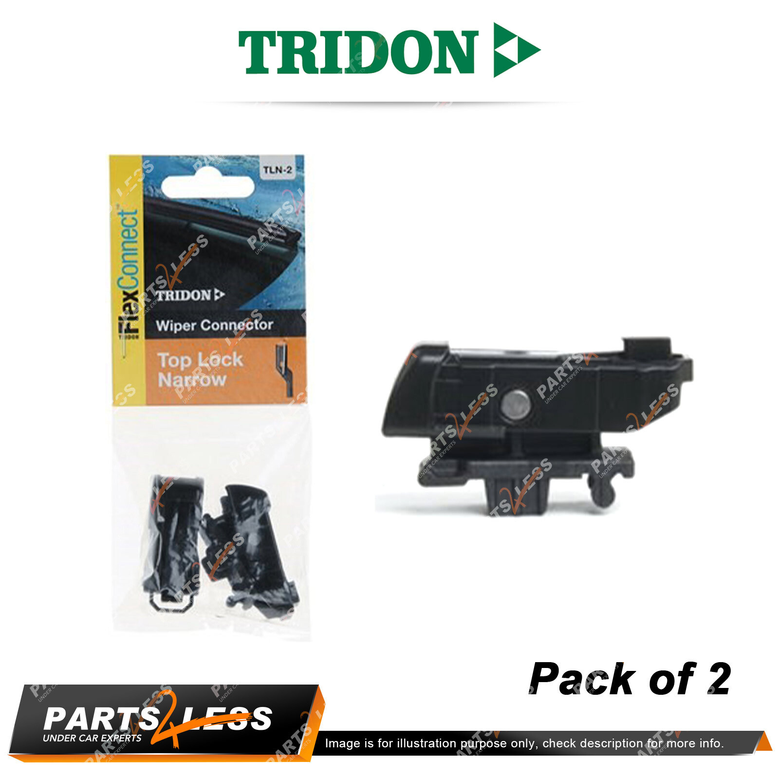 Tridon FlexConnect Wiper Connector Top Lock Push Narrow - TLN-2 Pack of ...