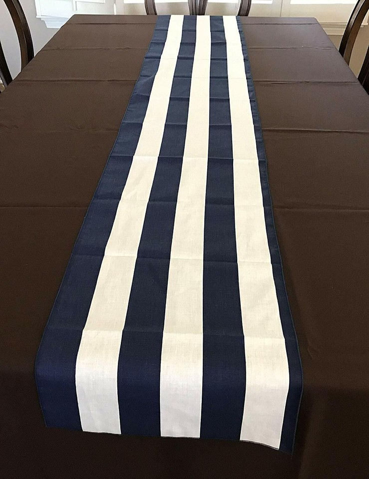 Poly Cotton 2 Inch Striped Table Runner for Home Decor/Special Events ...