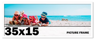 35x15 Frame White Wood Picture Photo Frame with UV Acrylic and Acid ...