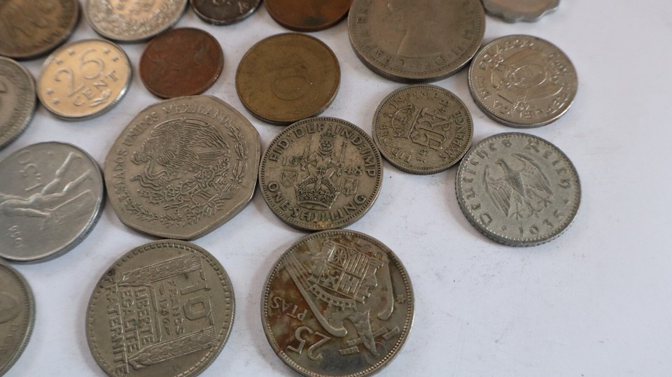Old Foreign Coin Lot FROM ALL OVER THE WORLD SOME POSSIBLE SILVER LOT 4 ...