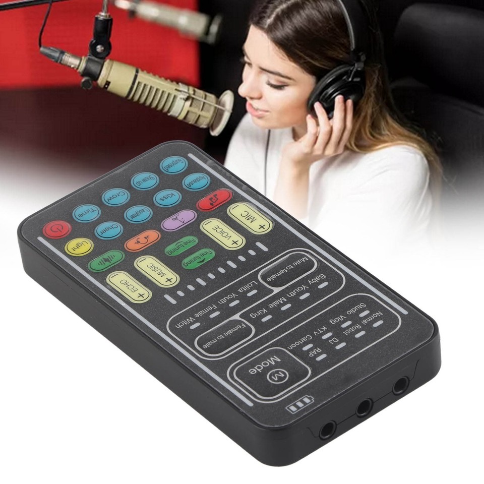 I9 Voice Changer Set Portable Recording Mini Sound Card for Game Anchor ...
