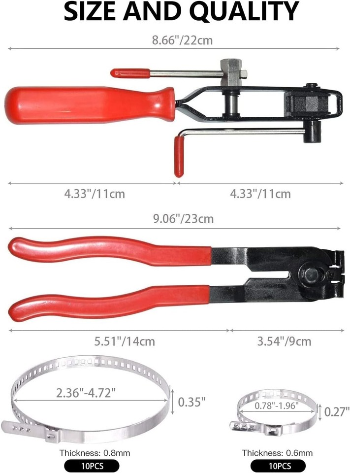 2pcs Cv Boot Clamp Pliers Set With 20pcs Crimp Bands Joint Boot Clamp ...