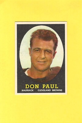 1958 Topps #91 Don Paul Cleveland Browns EX to EX MINT | eBay