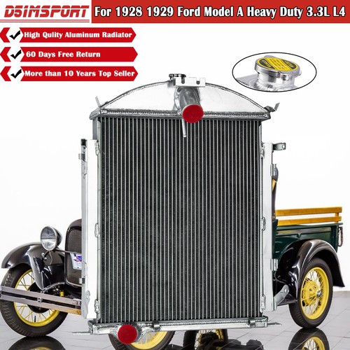 3 Core Aluminum Radiator For 1928 1929 Ford Model A Heavy Duty 3.3L L4 ...